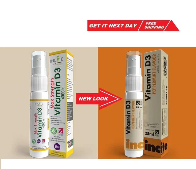 VITAMIN D SPRAY High Strength - Vit D3 4000 IU Natural Peppermint ...