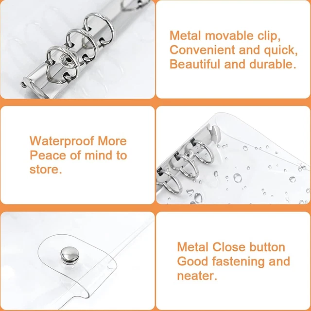 FUNNGY A5 TRANSPARENT PVC Binder, 6 Ring Soft Notebook Binder with ...
