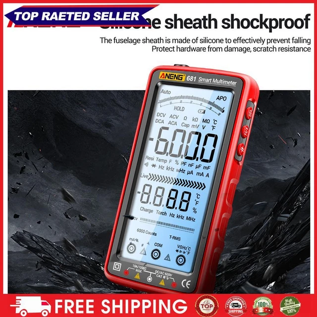 SMART ANTI-BURN RECHARGEABLE Multimeter True RMS Multimetr Ohm Diode ...