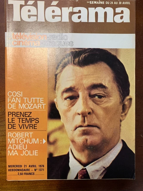 MAGAZINE TÉLÉRAMA 21/04/1976; Robert Mitchum/ Herbert Pagani et Béa Tristan EUR 6,00 - PicClick FR