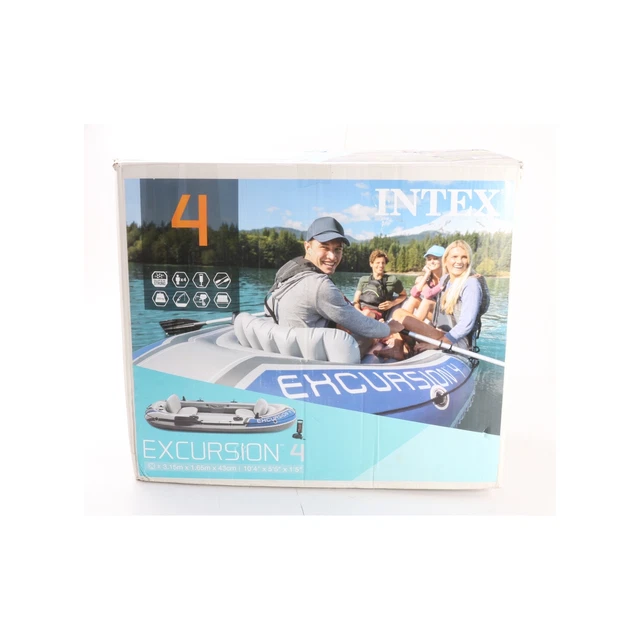 INTEX EXCURSION 4 Schlauchboot-Set inkl. Paddel u. Pumpe + Defekt ...