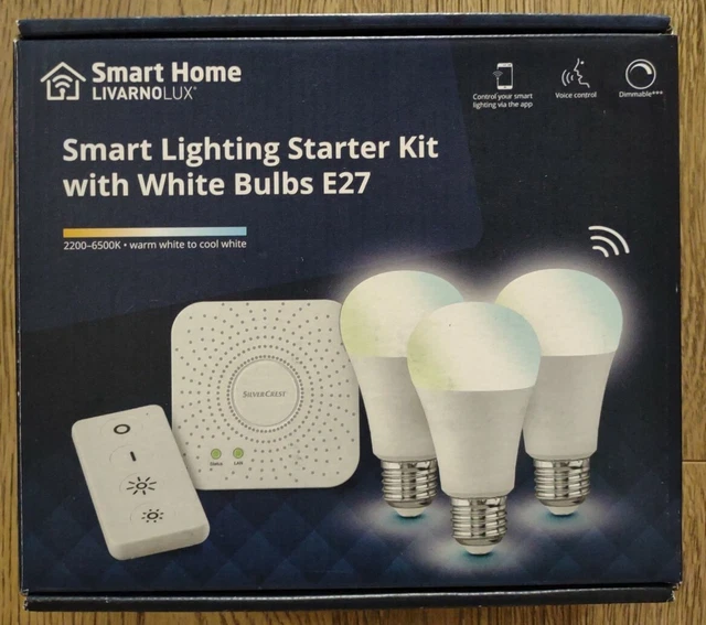 SMART LIGHTING STARTER Kit White Bulbs E27 Livarno Lux New Boxed Unused ...