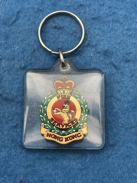 ORIGINAL VINTAGE BRITISH Colonial Hong Kong Fire Service key ring fob £ ...