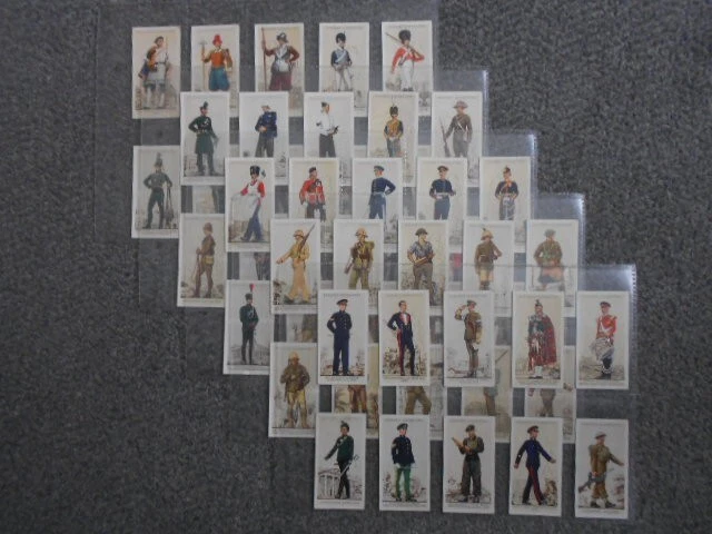 ONE COMPLETE SET cigarette cards, Players Uniforms of the T.Army, dated ...
