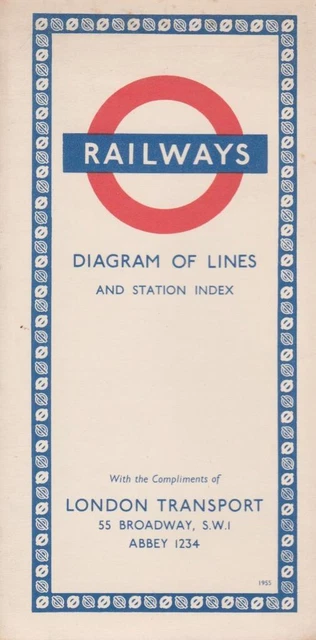 LONDON UNDERGROUND TUBE Map 1955 (REF 355) £10.50 - PicClick UK