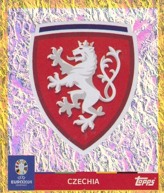 TOPPS UEFA EURO 2024 Sticker Swiss CZE 1 Czechia Logo Gold Parallel EUR ...