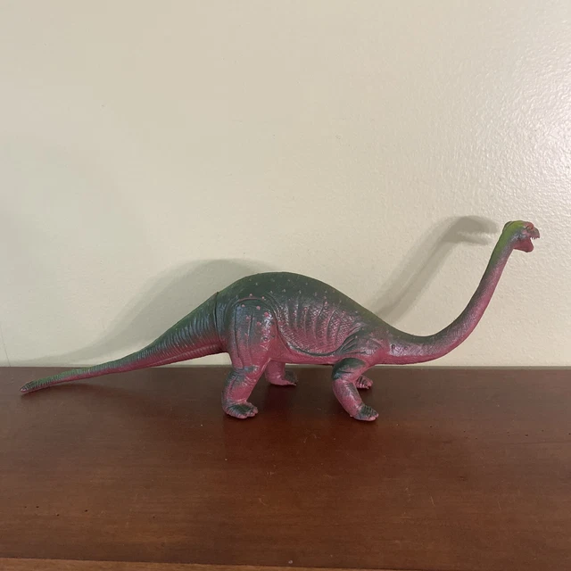 VINTAGE 1980S PLASTIC Toy Brontosaurus Dor Mei Dinosaur Dark Green ...