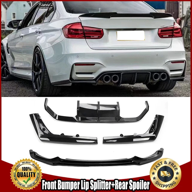BLACK FRONT SPLITTER Rear Diffuser Body Kit Bodykit For Bmw M3 M4 F80 ...