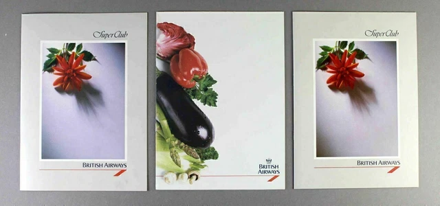 BRITISH AIRWAYS SUPER Club Three Different Vintage Business Class ...