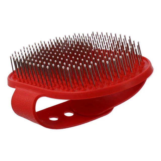 RED TIPPED PIN Brush Rubber Bath Brush Pet Comb Dog Grooming Brush $11. ...