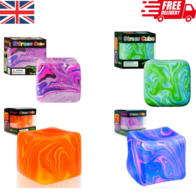 NEEDOH NICE BERG Swirl, XL Giant Nee Doh Squishy Swirl Cube Pink Purple ...