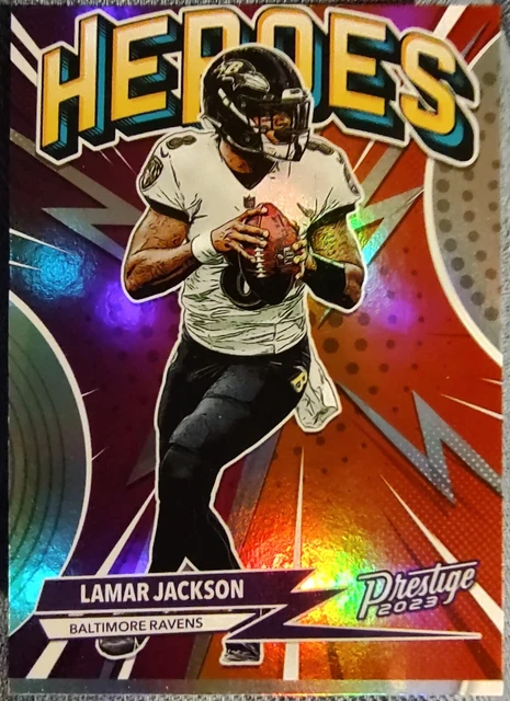 2023 PANINI PRESTIGE - Lamar Jackson - Heroes Holo Insert - Baltimore ...