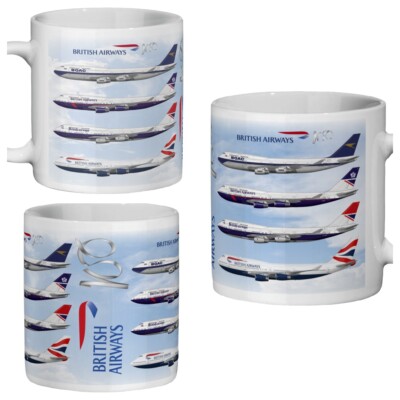 BRITISH AIRWAYS 100 Year Anniversary Boeing B747 Aircraft Fleet Tea ...