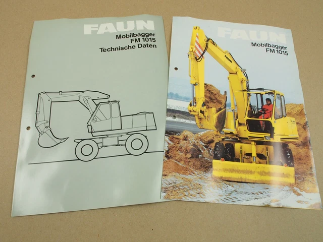 PROSPEKT UND TECHNISCHE Daten FAUN FM1015 Mobilbagger 80er Jahre EUR 19 ...