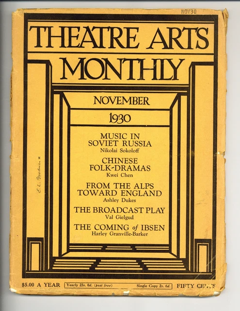 THEATRE ARTS NOV 1930 FR Low Grade £2.00 - PicClick UK