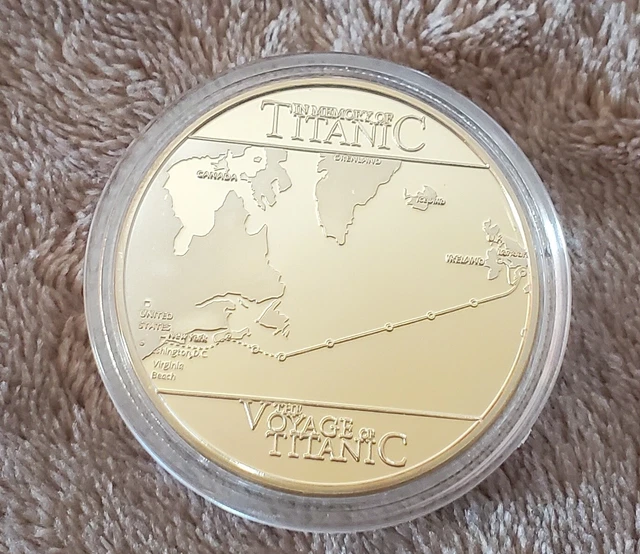 TITANIC GOLD COIN Ship RMS Sailing Map Sank Disaster Never Removed from ...