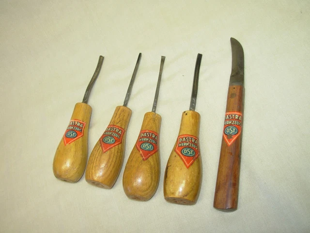 VINTAGE SET OF Dastra Germany 4 Carving Tools Chisels & 1 Knife $23.50 ...