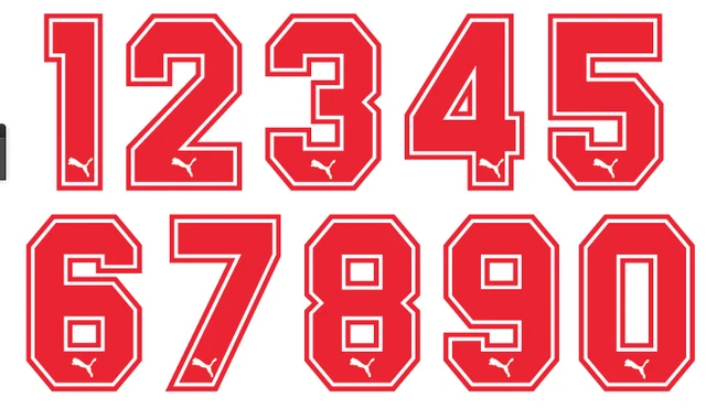 VINYL 1970'S 80'S 90's Football Shirt Soccer Numbers Heat Print ...