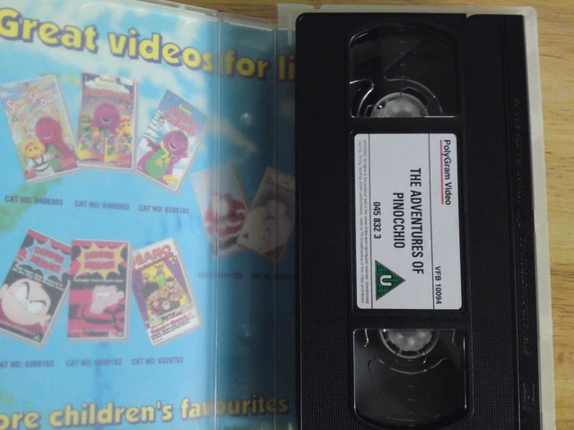 VHS VIDEO TAPE “The Adventures Of Pinocchio”, part animation PolyGram ...