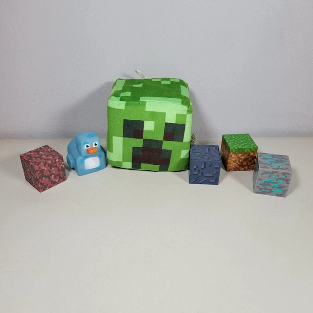 MINECRAFT LOT RUBBER Duck Blue 2" 8 Bit, Minecraft Periodic Blocks ...