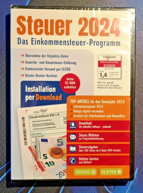 ALDI STEUER 2024 Steuererklärung in 2025 für 2024 NEU nur Aktivierungsschlüssel EUR 6,99 ...