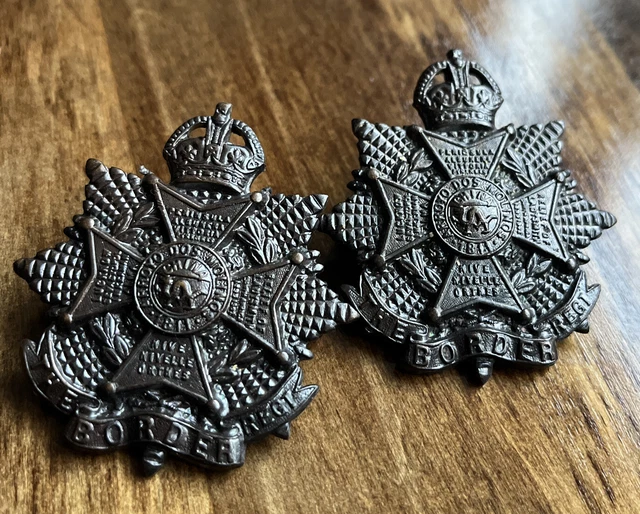 BORDER REGIMENT OFFICER Collar Badges Pair Bronze WW1 WW2 Airborne £49. ...