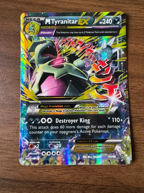 POKÉMON TCG MEGA M Tyranitar EX Holo Ultra Rare Card 43/98 £9.81 ...