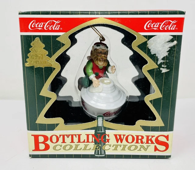 VINTAGE 1997 COCA Cola Bottling Works Collection Elf Christmas Ornament ...