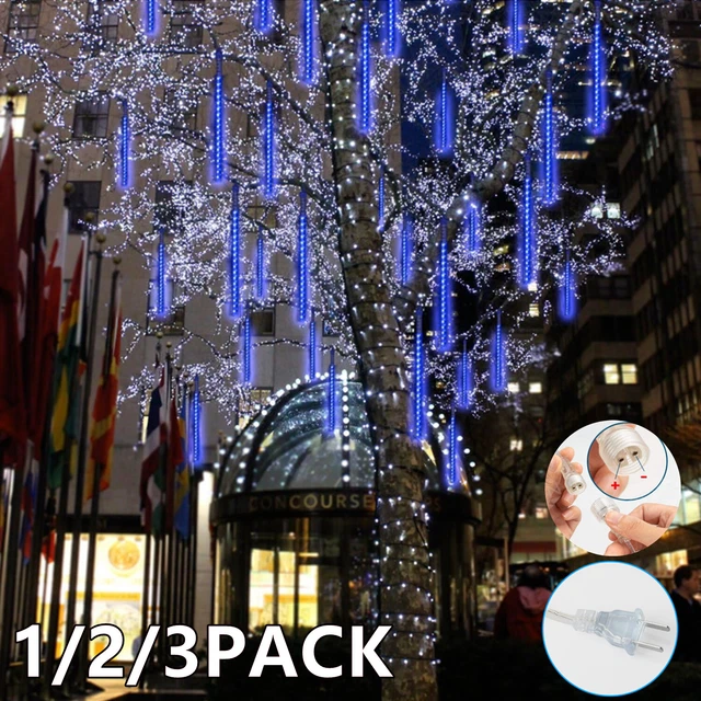 1~3PACK 288 LED Lights Meteor Shower Rain Tree String Light Garden ...