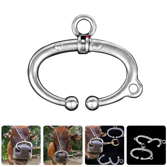 PINCE-NEZ DE BÉTAIL Anneau de nez de bétail en acier inoxydable Anneau de nez EUR 18,99 ...