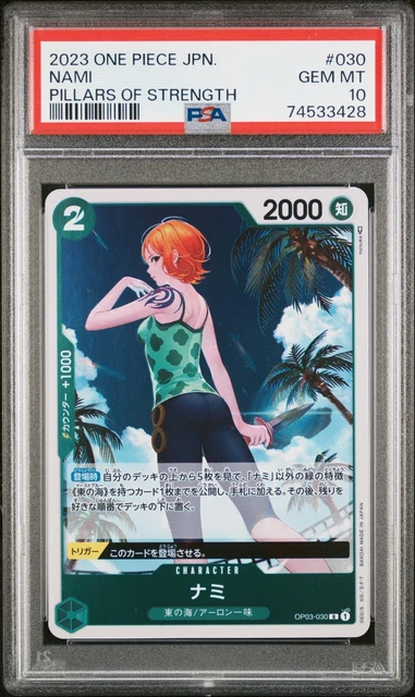 PSA 10 NAMI Holo Rare One Piece Card Game Pillars Of Strength OP03-030 ...