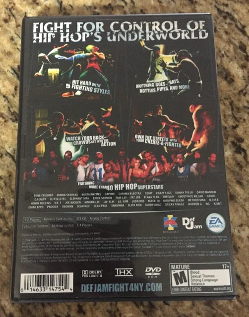 DEF JAM FIGHT For NY Ps2 PlayStation Disc in Excellent Not Original ...