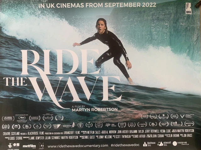 RIDE THE WAVE Official UK Quad Movie Poster 2022 MARTYN ROBERTSON BEN ...