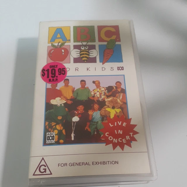 VINTAGE VIDEO VHS Abc Kids Bundle Wiggles Concert Video Hits And ...