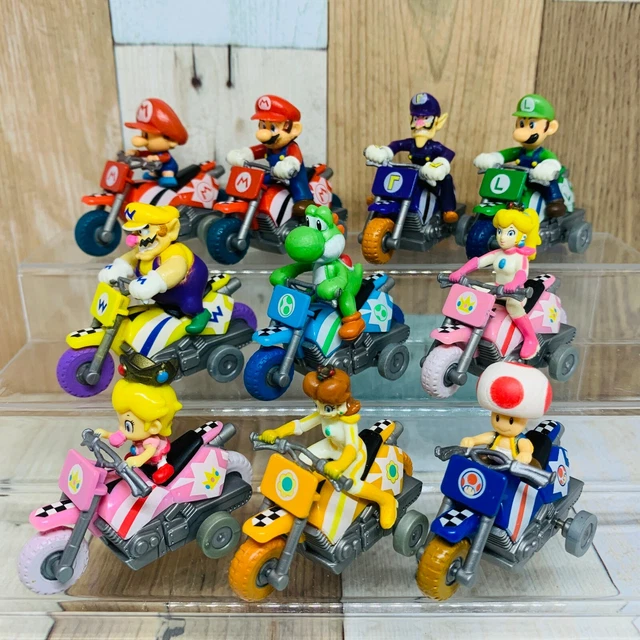 NINTENDO 2009 MARIO Kart Wii Pullback Bike Figure Set tutti e 10 i tipi EUR 94,50 - PicClick IT