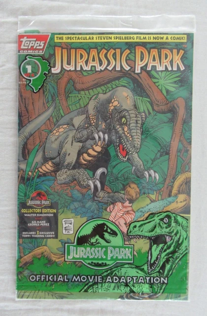 JURASSIC PARK ADATTAMENTO Film Ufficiale #1 Topps Comics 1993 BORSA ...
