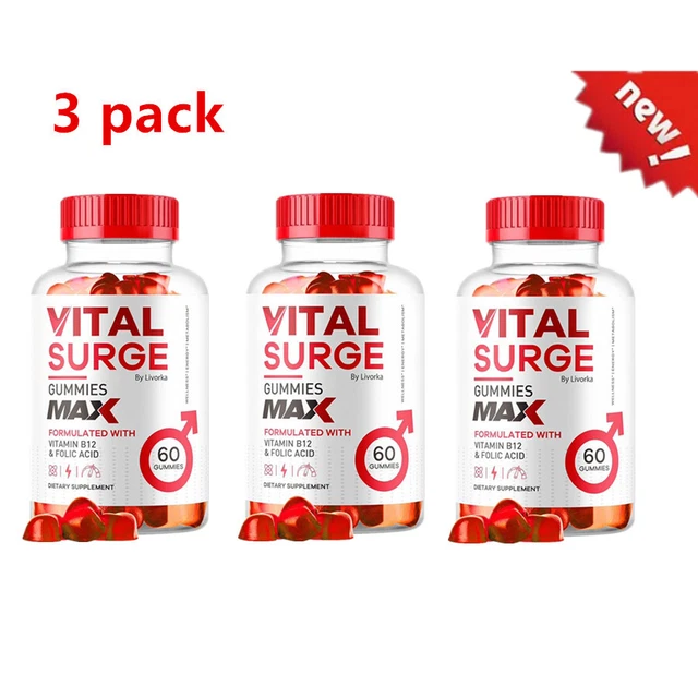 3PACK VITAL SURGE Testo Gummies,1000MGGomitas Mens Supplement ...