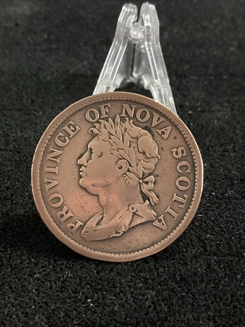 NOVA SCOTIA CANADIAN PROVINCE George IV 1824 ONE PENNY TOKEN, 33.8 mm £ ...