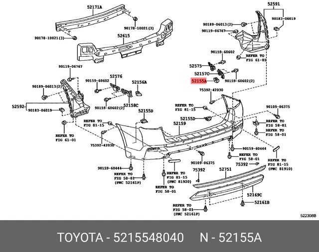 ORIGINAL OE STOSSSTANGE Halterung, 5215548040 für Toyota 52155-48040 ...