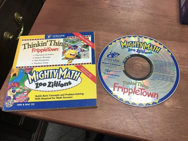 THINKING THINGS FRIPPLE Town Mighty Math Zoo Zillions By Edmark Win/Mac ...