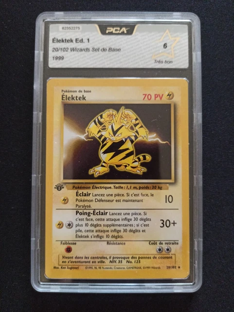 CARTE POKÉMON ÉLEKTEK 20/102 Set de Base Edition 1 FR PCA 6 EUR 40,00 ...