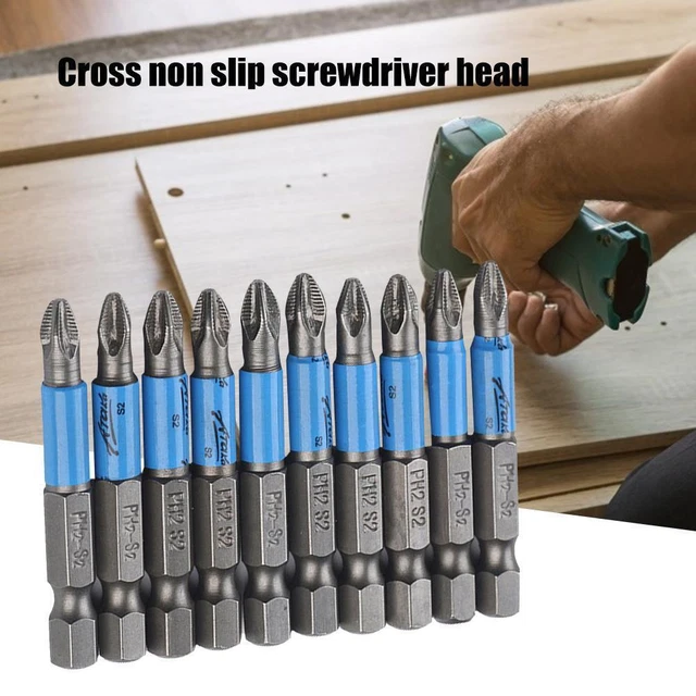 50MM PH2 S2 Cross Bit Drill Head Hex Shank Screwdriver Drill Bit (5pcs ...