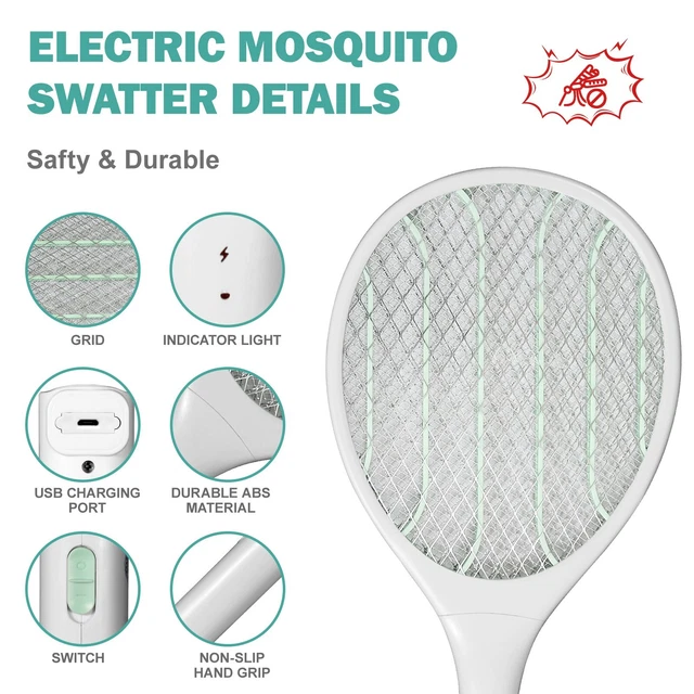 USB RECHARGEABLE FLY Swatter Racket Instant Mosquito Insect Killer ...
