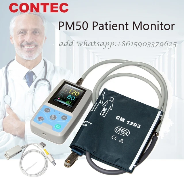 PM50 VITAL SIGNS Patient Monitor NIBP SPO2 PR Monitor+Adult Cuff ...