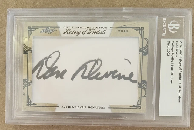 2014 LEAF HISTORY of Football Cut Signatures Dan Devine BGS emballé EUR ...