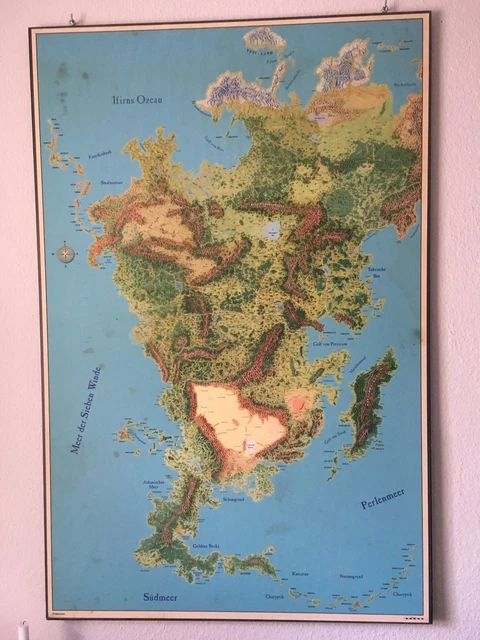 DAS SCHWARZE AUGE (DSA) Aventurien Karte laminiert, hochauflösend ...