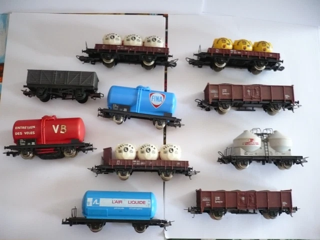 LOT WAGONS JOUEF lima.jouef.lima.wagons.locomotive.train electrique ...