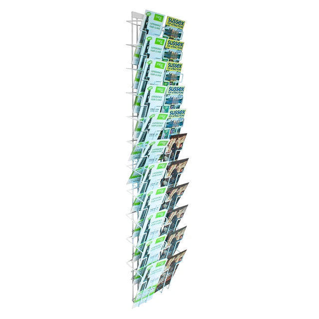 WALL MOUNTED WIRE Tri-Fold Leaflet Dispenser Panel in White DL Shop ...