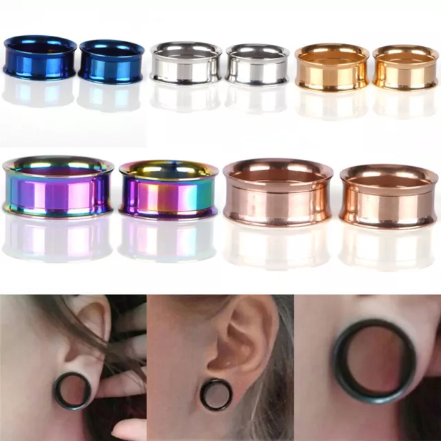 Stainless Steel Screw Ear Gauges Flesh Tunnels Plugs Stretchers