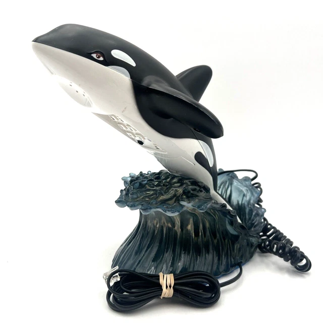 VINTAGE TELEMANIA KILLER Whale Orca Telephone Landline Splashing Wave ...
